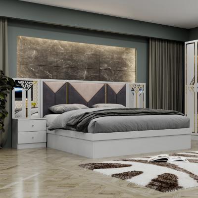 China Hoogwaardig houten frame Modern King Size Dubbel Bed Home Suite Queen Full Luxury Turkse Houten Slaapkamer Meubels Set Te koop