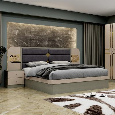 China Cheap Wholesale Turkish Style Wooden King Size Bed Hotel Double Wood Frame Home Modern Luxury Full Bedroom Furniture Set for sale