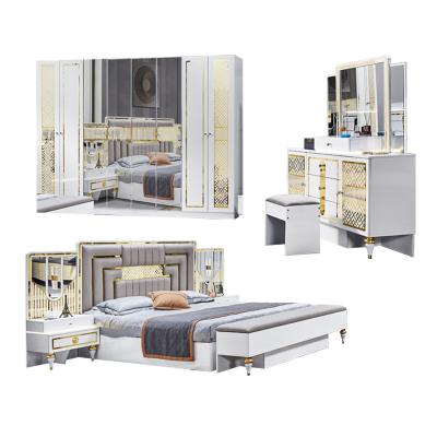 China Groothandel Hoogwaardige moderne houten frame dubbelbed Home Master Room King Size Luxe Turkse slaapkamermeubilair set Te koop
