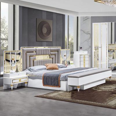 China Groothandel Hoogwaardige moderne houten frame dubbelbed Home Master Room King Size Luxe Turkse slaapkamermeubilair set Te koop