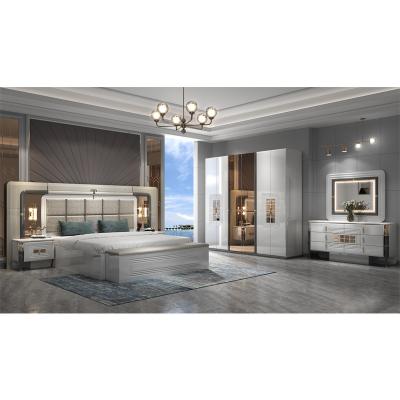 China Hochwertiges, modernes, doppeltes Holzrahmen, Königsgroßbett, Holzbeleuchtung, Kopfteil, Meisterzimmer zu verkaufen