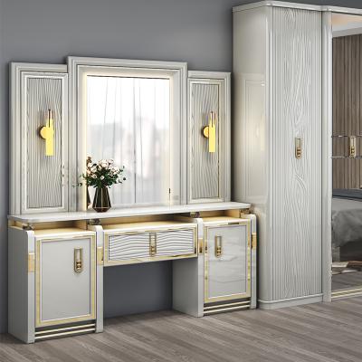 China Compleet modern leer houten king size bed 5 stukken sets dubbele master room queen full luxe huis slaapkamer meubels set Te koop