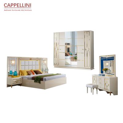 Cina ODM dell'OEM di legno bianco degli insiemi di camera da letto del pannello di Cabrini dell'hotel domestico in vendita