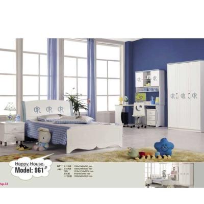 China MDF PU Glass Blue Boys Children Bedroom Sets 961 OEM for sale