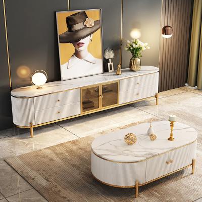 China E1 MDF White Wooden TV Stand Cabinet Nordic Marble Modern European for sale