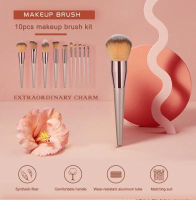 Cina Insieme amichevole di Eco Champagne Handle Synthetic Makeup Brushes in vendita