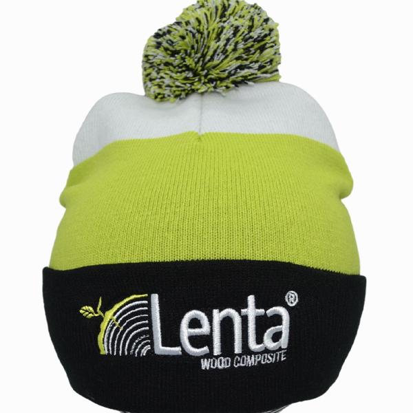 Quality Promotional Soft Warm Embroidery Knitted Pom Pom Beanie Custom Made for sale
