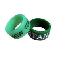 China Custom Debossed Silicone Finger Ring With PMS Colour Matched for sale