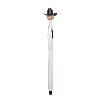 Cina Promozione Creativa Cow Boy Forma Plastica Penna a sfera UV Stampa Inchiostro Blu Nero in vendita