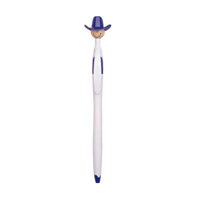 Cina Promozione Creativa Cow Boy Forma Plastica Penna a sfera UV Stampa Inchiostro Blu Nero in vendita