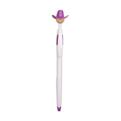 Cina Promozione Creativa Cow Boy Forma Plastica Penna a sfera UV Stampa Inchiostro Blu Nero in vendita