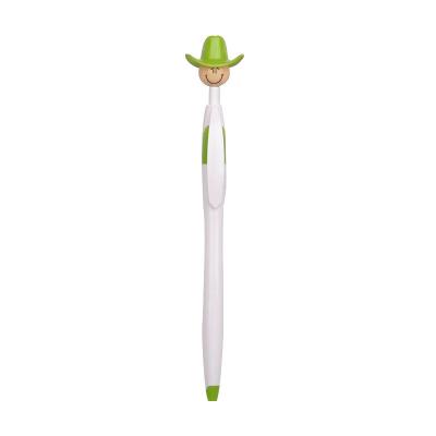 Cina Promozione Creativa Cow Boy Forma Plastica Penna a sfera UV Stampa Inchiostro Blu Nero in vendita