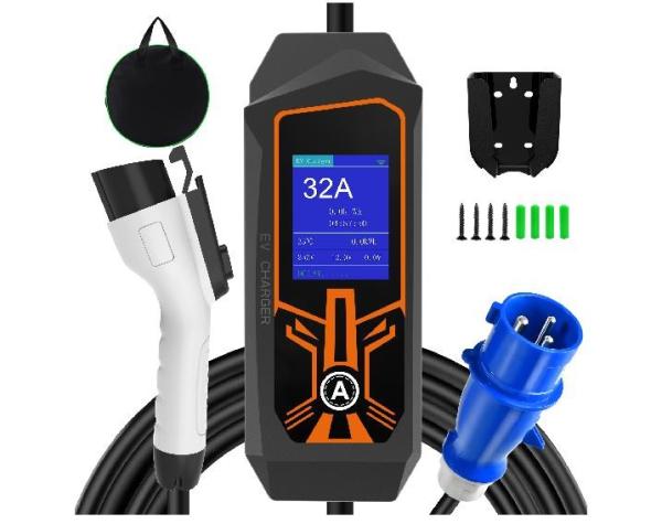 Quality 3.5kw 7kw 11kw Portable EV Charger With Interchangeable Plug Type2 Type1 for sale