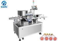 China PLC Mascara Bottom Labeling Machine for sale