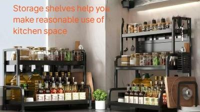 China Corner Kitchen Countertop Spice Shelf Anti Rust Carbon Steel For Seasoning for sale