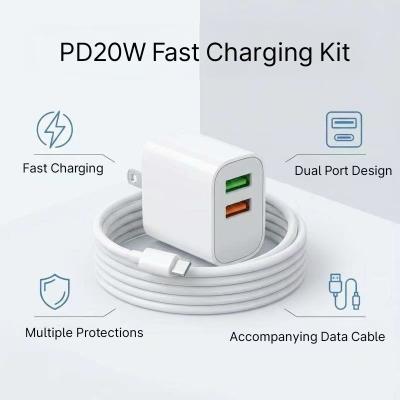 China OEM Household PD 20W Quick Charger Charging Cable Set for sale