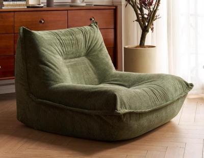 China Compressed Lazy Lounge Chair Sofa Teal Green Corduroy Fabric for sale