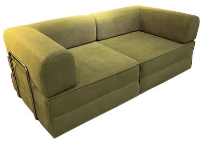 China Teal Green Compressed Sofa Bed Upholstered Futon 2 Seater Custom for sale