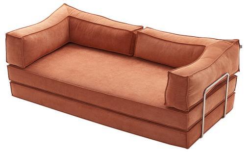 Quality Orange Compressed Sofa Microfiber Loveseat Sleeper Customizable for sale