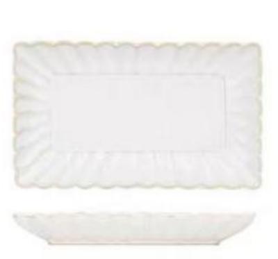 China Personalized Chrysanthemum Chinese Ceramic Plate Rectangular For Dinner for sale