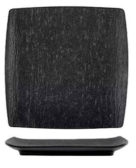 China Customizable Black Ceramic Plates Square Serving Dishes Tableware for sale