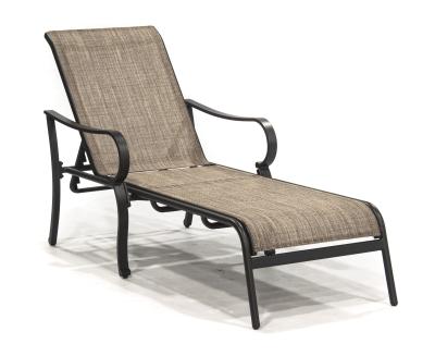 China Rust Resistant Aluminum Outdoor Sling Chaise Lounge Chairs With Breathable Fabric for sale
