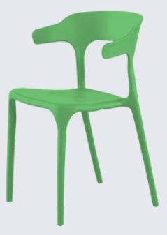 China Outdoor Green Plastic Stacking Patio Chairs Environmentally Friendly ODM for sale