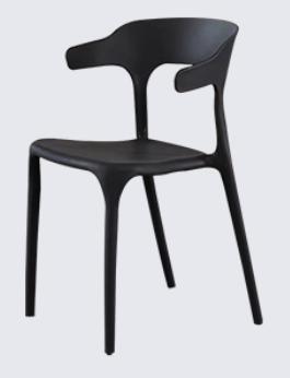 China Lightweight Black Plastic Stacking Chairs Outdoor For Garden Lawn for sale