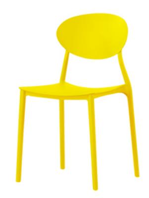 China OBM Yellow High Back Kitchen Chair Polypropylene Plastic for sale