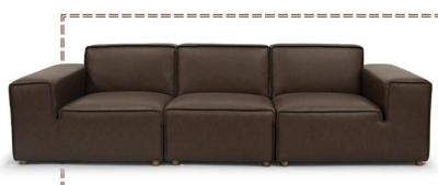 China Brown 3 Seater Modular Sofa Modern Sectional Furniture Customized for sale