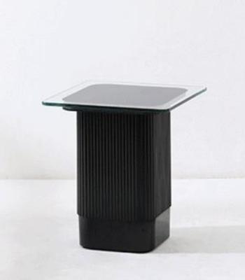 China OEM Square Contemporary Bedside Tables Small Lamp Table Black for sale
