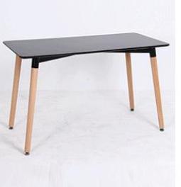 China Black Tabletop high Campbell Dining Table Wooden Leg OEM for sale