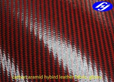 Cina Tessuto lucido/2 x del cuoio del poliuretano della saia tessuto dell'ibrido del Kevlar del carbonio della saia 2 in vendita