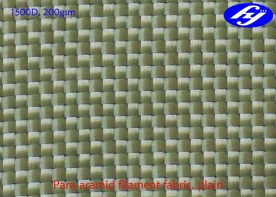 China Gele Hybride de Stoffen1500d 200GSM Duidelijke Ballistische Kevlar Stof van Koolstofaramid Te koop