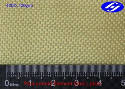 Cina 400D ingialliscono la tessitura normale 100GSM del tessuto della fibra del Kevlar Aramid per le tende militari in vendita