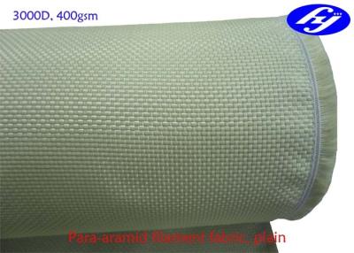China Tela híbrida 3000D 400GSM de Aramid do carbono liso amarelo para a armadura do tanque à venda