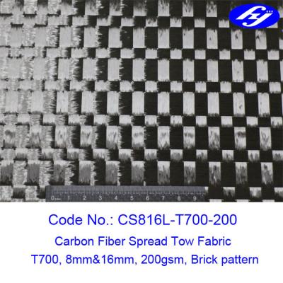 China 200gsm 12K Toray Carbon Warp Brick Spread Tow Fabric for sale