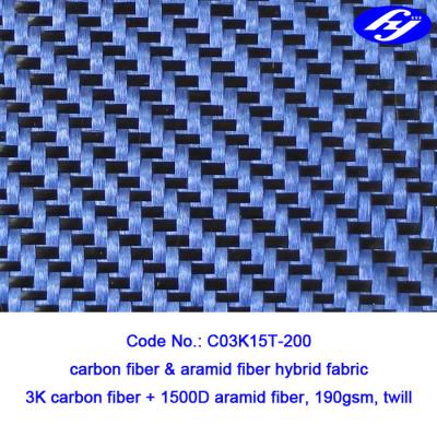 Cina Prodotto blu intessuto saia del Kevlar del carbonio di spessore del tessuto/2x2 0.28MM di Aramid del carbonio in vendita