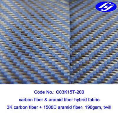 Cina Prodotto blu intessuto saia del Kevlar del carbonio di spessore del tessuto/2x2 0.28MM di Aramid del carbonio in vendita