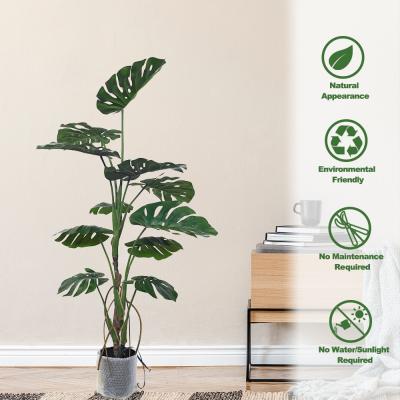 China Fake Monstera Tree Artificial Potted Floor Plants For Home Decoration for sale