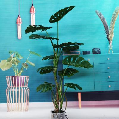 China Handmade Anti Uv Artificial Monstera Tree For Bathroom Decor for sale