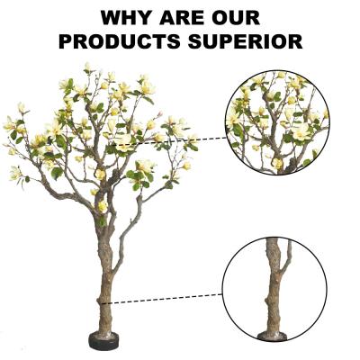 China 180cm Artificial Magnolia Tree Green And Yellow Mixed Spring Vibe For Shopping Mall for sale
