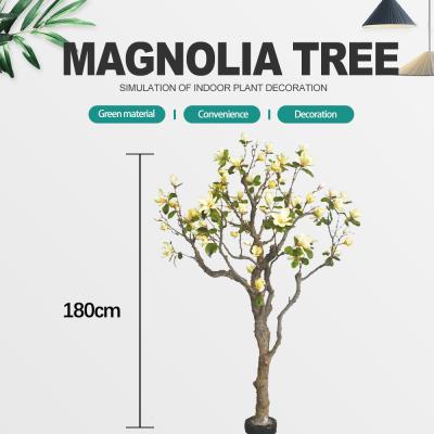 China 180cm Artificial Magnolia Tree Green And Yellow Mixed Spring Vibe For Shopping Mall for sale