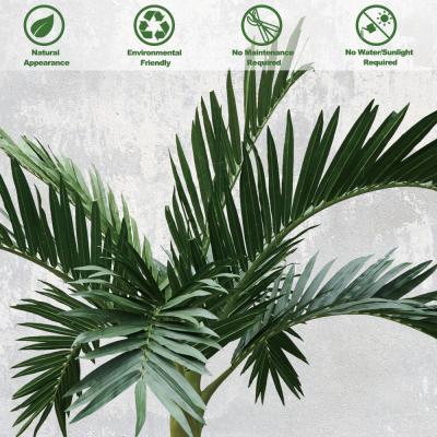 China Anti UV Artificial Bottle Palm Tree Corrosion Resistant Lifelike Looking Evergreen Plant for sale
