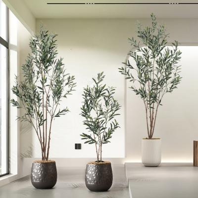 China Multi-pole 7ft Artificial Olive Tree - Tall Faux Olive Trees Artificial Indoor - Large Fake Olive Tree Plant for Home Office Living Room Decor for sale