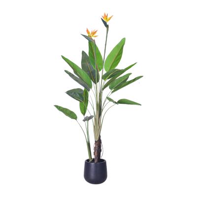 China artificial plant manufacturer 150cm artificial bird of paradise plant with realistic flower for indoor decoration for sale