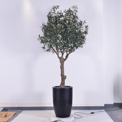 China UV Resistant Fake Plant 2.5m tall faux potted olive tree In Planter for Indoor House Plants & Tall Floor Decor for sale