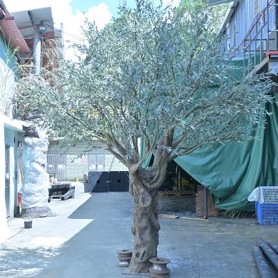 China Large Fake Tree indoor olive trees artificial Faux Tree with Natural Wood Trunk and Realistic Leaves for sale