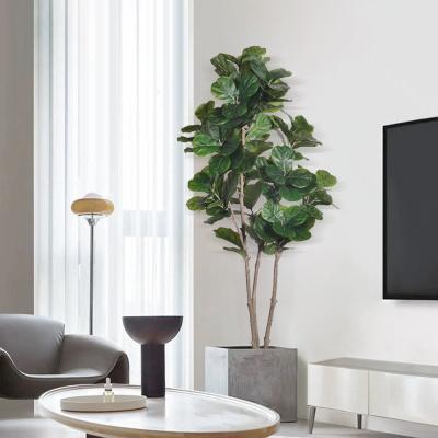 China Artificial Ficus Microcarpa  6 Ft Indoor Pot Faux Fiddle Leaf Fig Tree For Indoor Living Room Decoa for sale