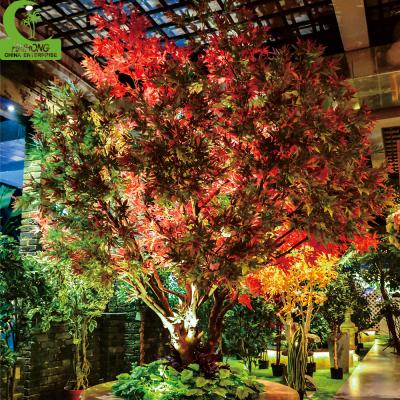 China Large Handmade Artificial Yellow Maple Tree Chinese Maple Trees Faux Japanese Red Maple Tree for sale